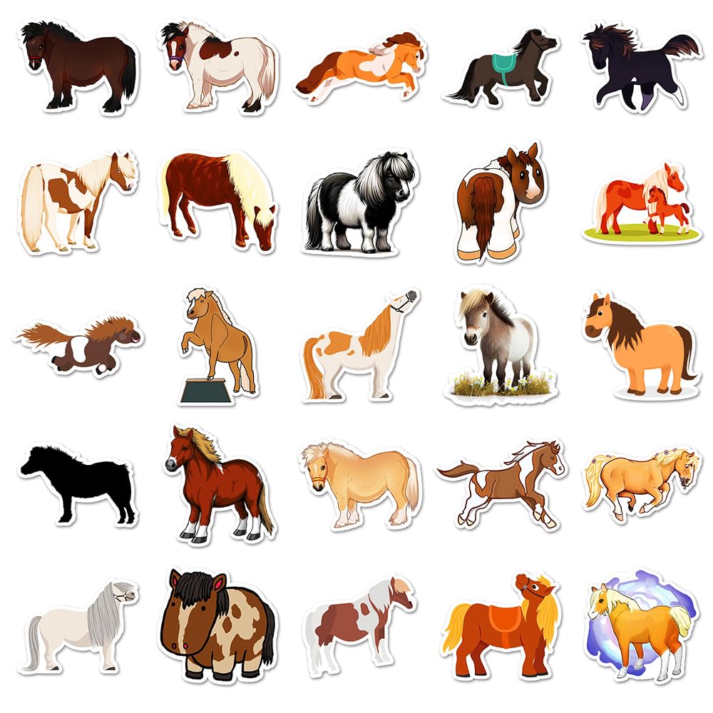 Pony Stickers for Boys Girls Kids Teens, Cartoon Waterproof Vinyl ...