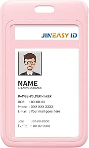 Amazon.com : JINEASY ID 2 Pack Work ID Badge Holder Hard Plastic ...