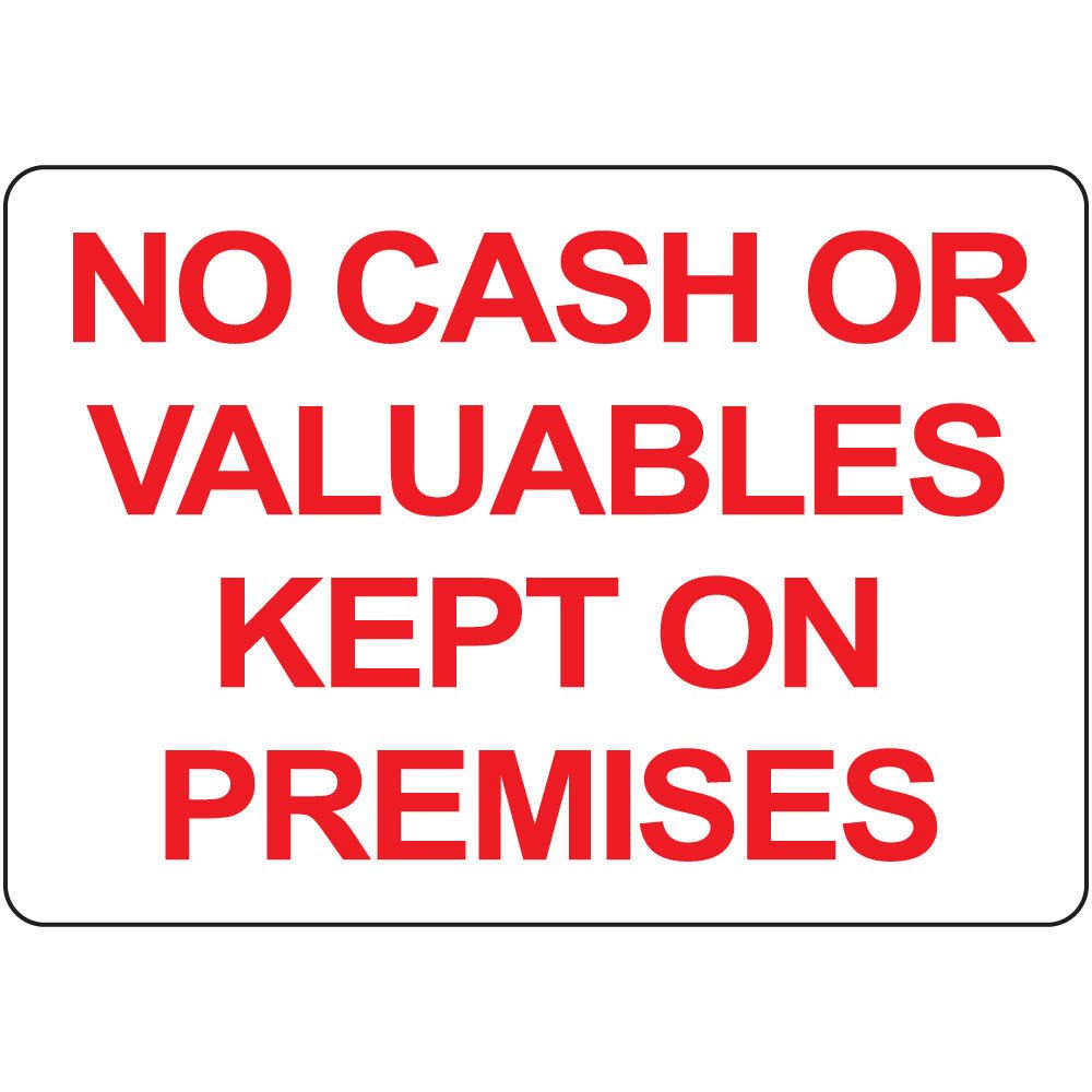 Amazon.com: No Cash Or Valuables Kept On Premises Label Vinyl Decal ...
