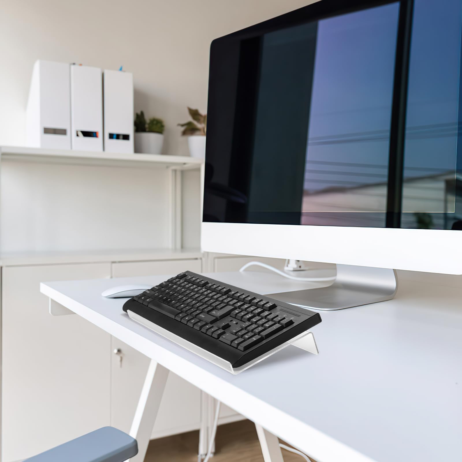 Clear Acrylic Tilted Keyboard Riser For Ergonomic Typing Clear Acrylic ...