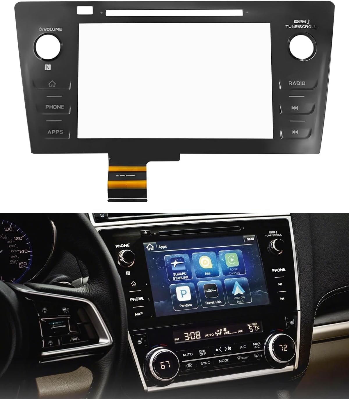 TepHnf Touch Screen Digitizer Radio Replacement for 2018 2019 Subaru ...