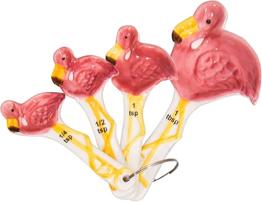 Amazon.com: Home Essentials 4 Pc Flamingo Measuring Spoon Set: Home ...