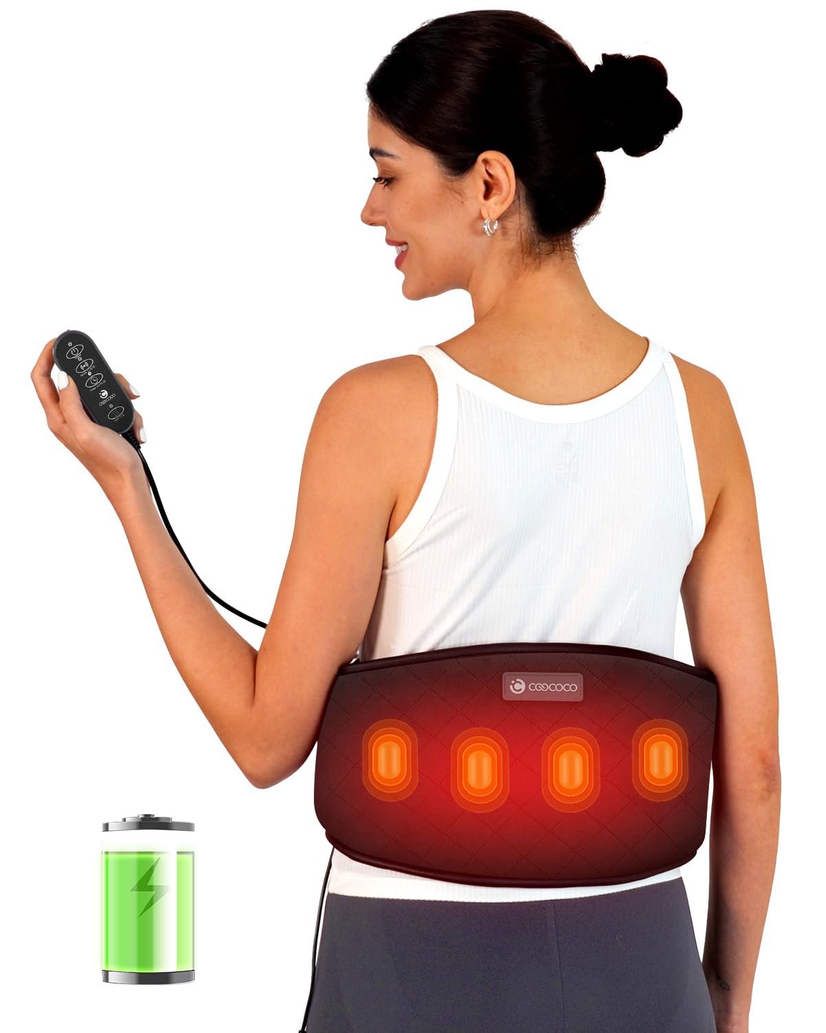 Amazon.com: Cordless Heating Pad with Massager for Back Pain Relief ...