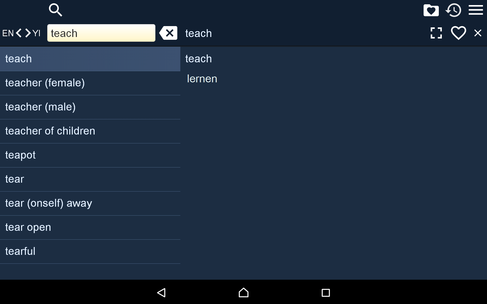 English Yiddish Dictionary Free - App on Amazon Appstore