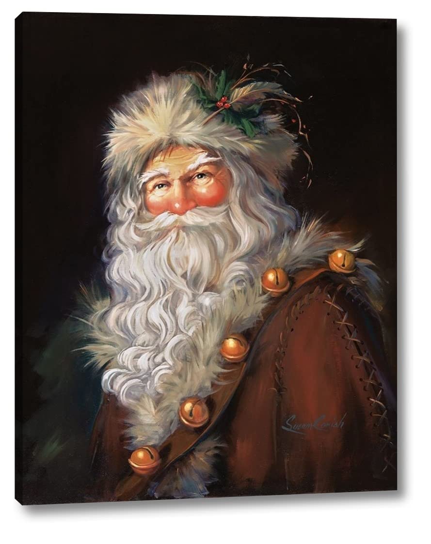 Amazon.com: Woodland Santa by Susan Comish - 24" x 30" Canvas Art Print ...