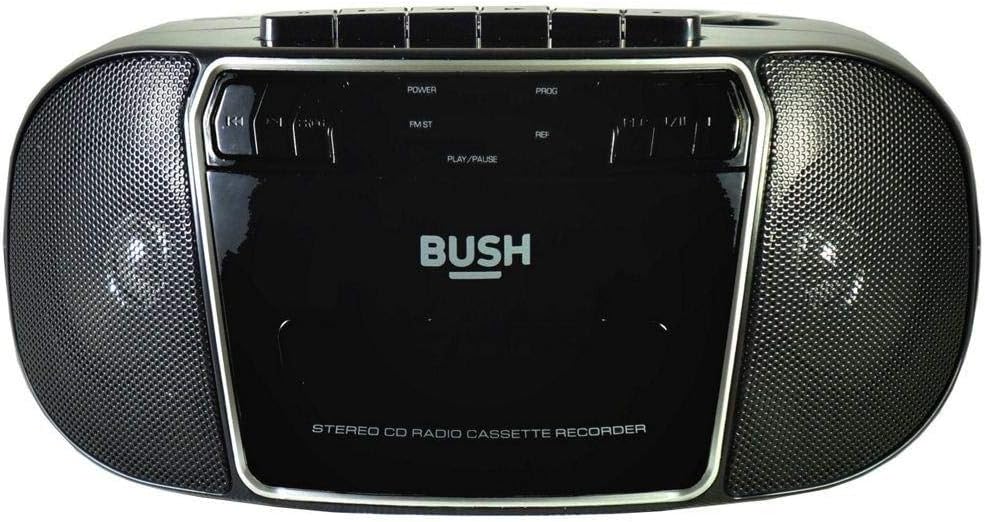 Bush KBB500 CD Radio Cassette Boombox - Black/Silver: Amazon.co.uk ...