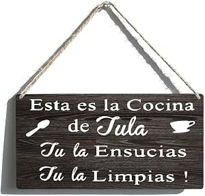 Amazon.com: Farmhouse Vintage Rustic Wood Sign - Cocina Kitchen Decor ...