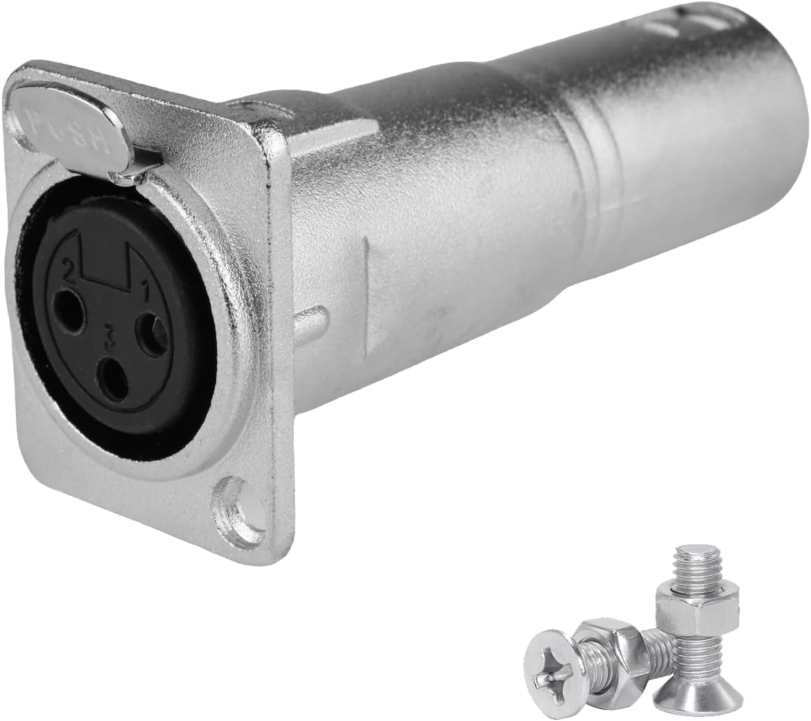 Amazon.com: YiKaiEn 3-Pin XLR Female to Male Panel Mount Connector ...