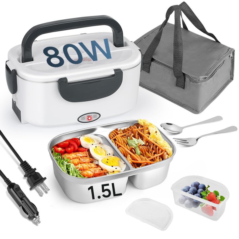 Amazon.com: IXIIE Electric Lunch Box 80W for Adults, 1.5L Lunch Warmer ...