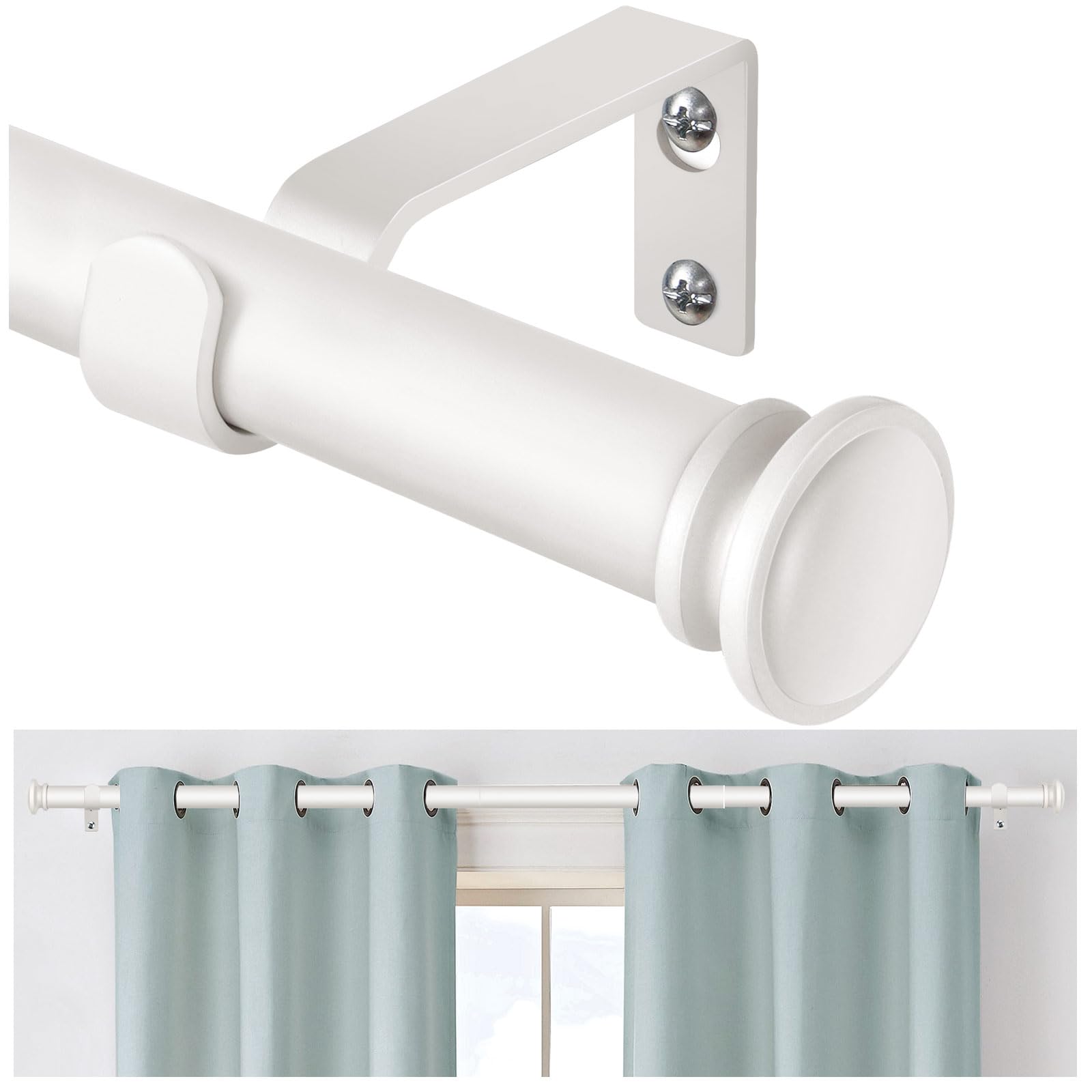 Amazon.com: TONIAL Curtain Rod 32 to 58 Inch, Telescoping Splicing 3/4 ...