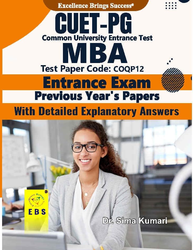 Buy CUET PG MBA Entrance Exam(Test Paper Code-COQP12) Previous Year's ...