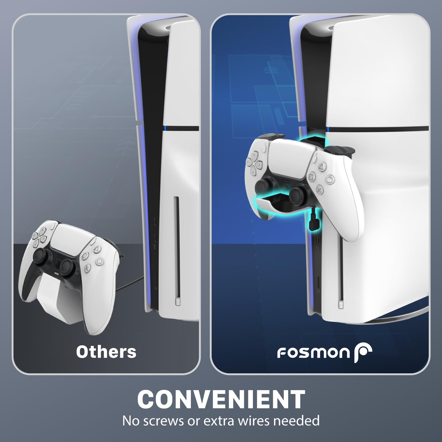Snapklik.com : Fosmon 2-in-1 Slim Controller Charger & Stand Compatible
