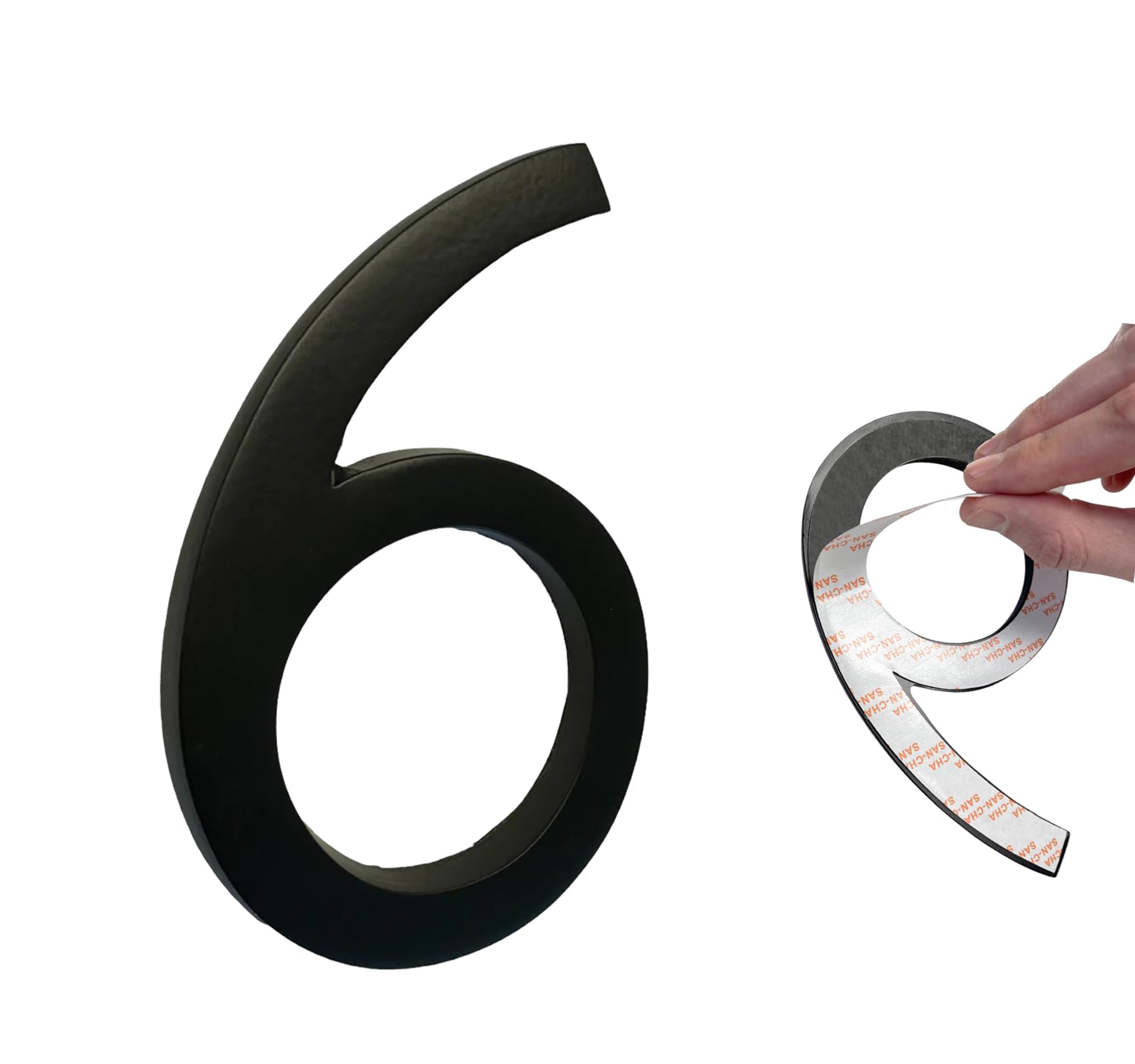 Snapklik.com : NACH Aluminum Black 6 Inch House Numbers - Self Adhesive ...