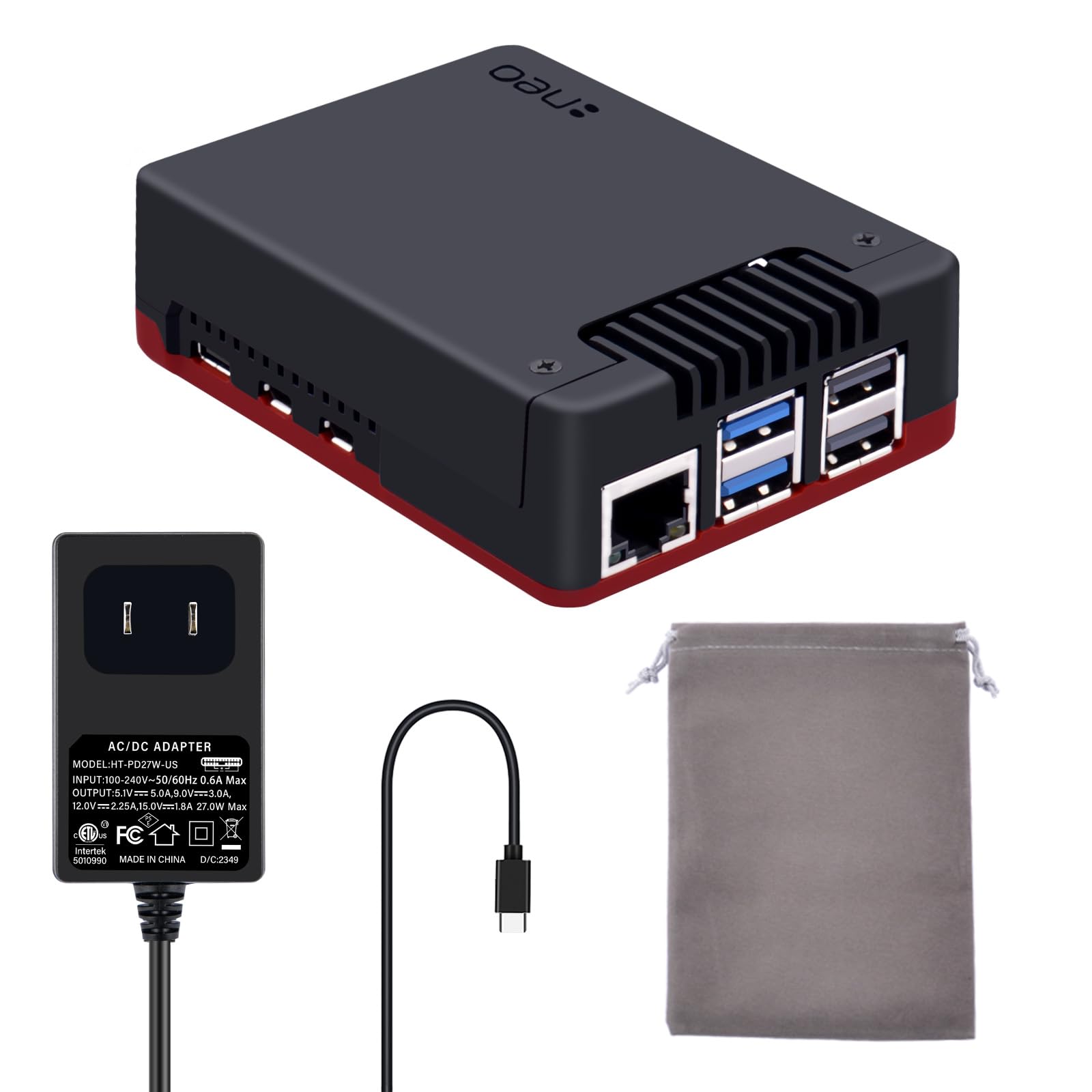 Amazon.co.jp: GeeekPi Argon NEO 5 BRED ケース Raspberry Pi 5 27W 5V 5A USB ...