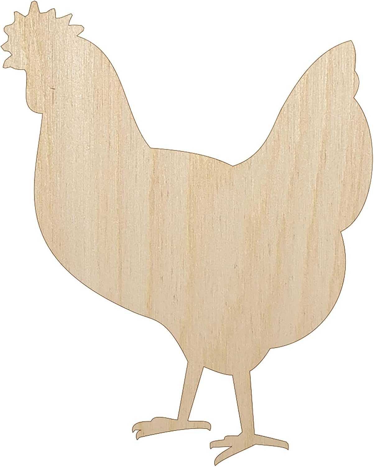 Amazon.com: Chicken Standing Solid Unfinished Wood Shape Piece Cutout ...
