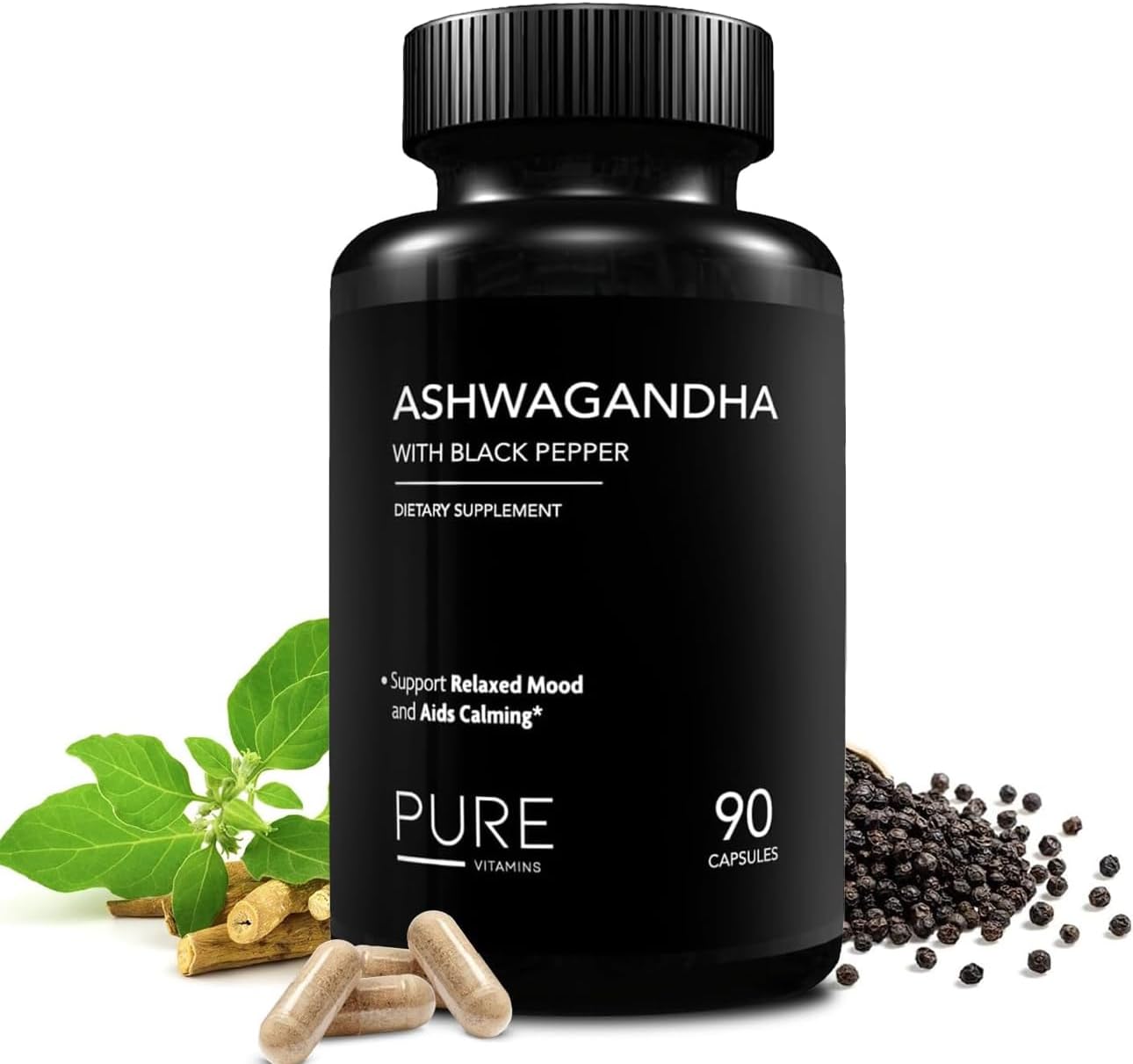 Amazon.com: Organic Ashwagandha with Black Pepper - 90 Vegetarians ...