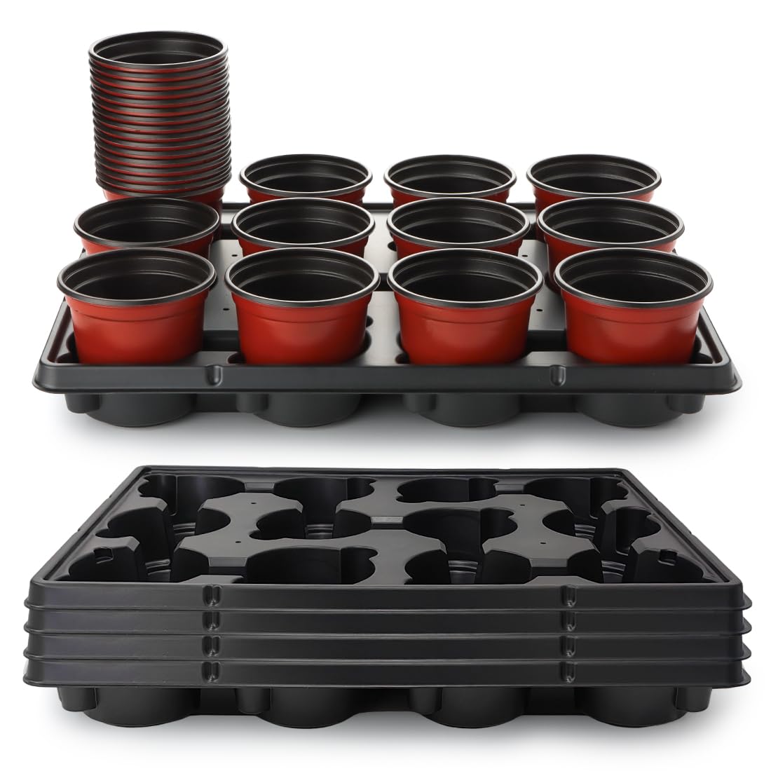 Amazon.com: RooTrimmer 4 inch Round Nursery Pots 60pcs, 12 Cell Nursery ...