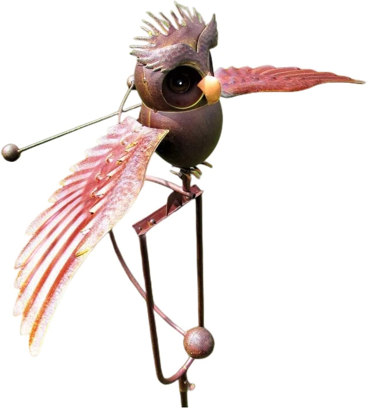Amazon.com: Dzhzuj Kinetic Energy Metal Brown Owl Wind Spinner,3D Yard ...