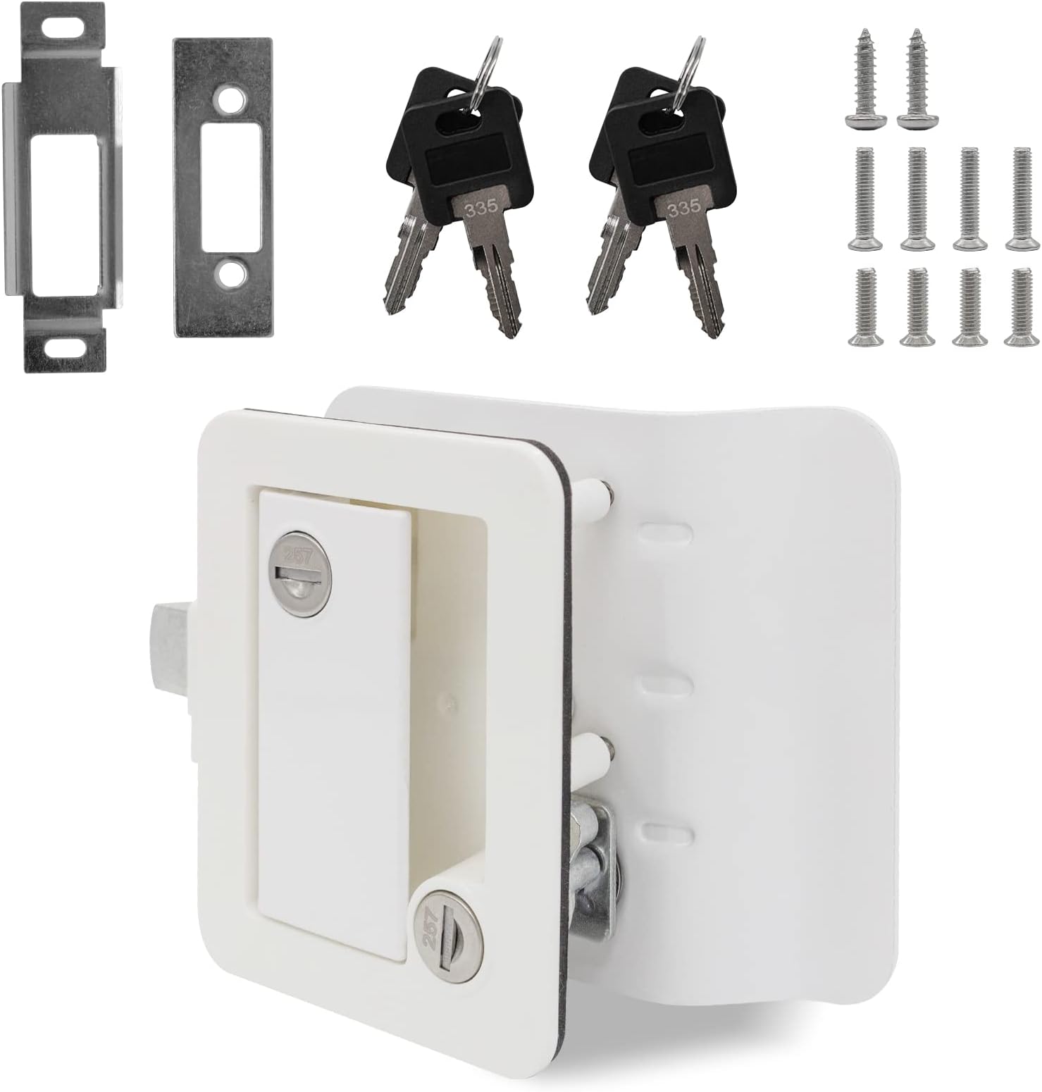 Amazon.com: showingo RV Entry Door Lock, White, Key Lock, Anti Theft ...