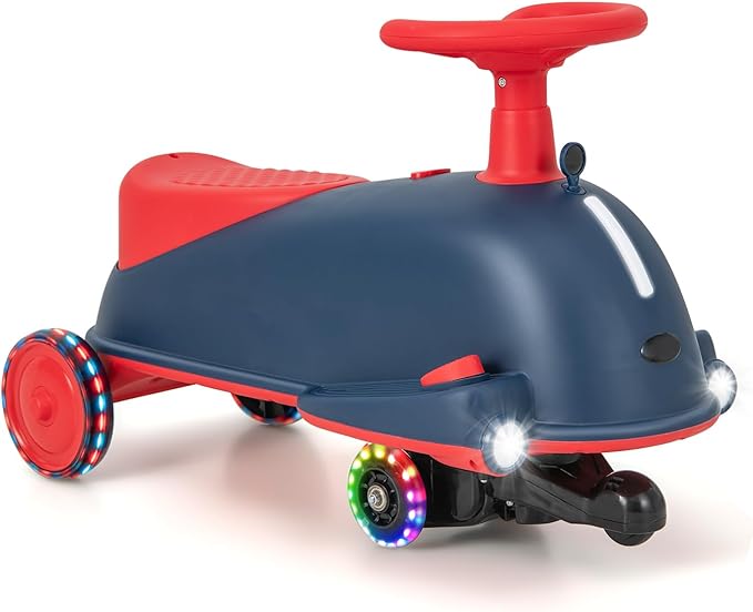 COSTWAY Electric Ride on Wiggle Car, 2 in 1 Kids Twist Go Swing Cars ...