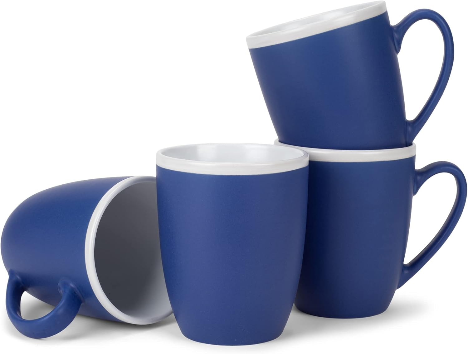 Amazon.com: Elanze Designs Solid Color Blue White Interior 16 ounce ...