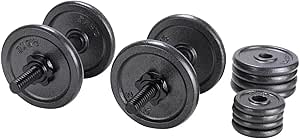 OPTI Cast Iron Dumbbell Set - 20kg : Amazon.co.uk: Sports & Outdoors