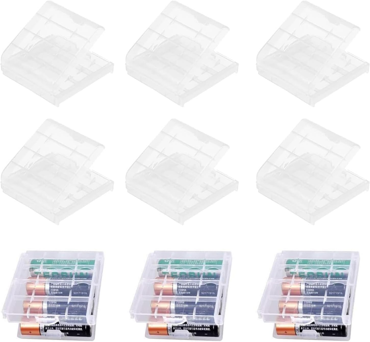 9Pcs Transparent AA/AAA Cell Battery Storage Case Holder Box,Waterproof ...