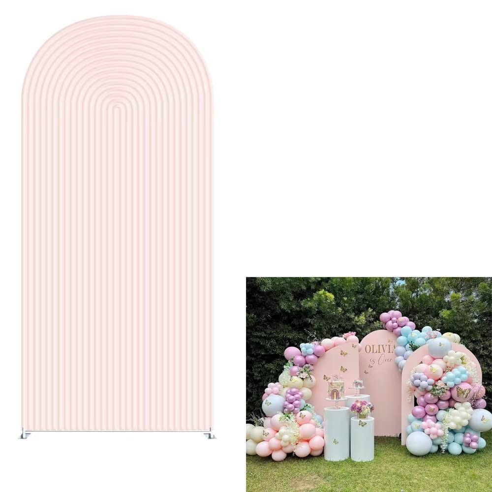Amazon.com: HUAYI Flesh Pink Ripples Pattern Arch Backdrop Cover for ...