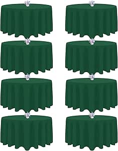 Amazon.com: pepmily 8 Pack Dark Green Round Tablecloth 90 Inch Hunter ...