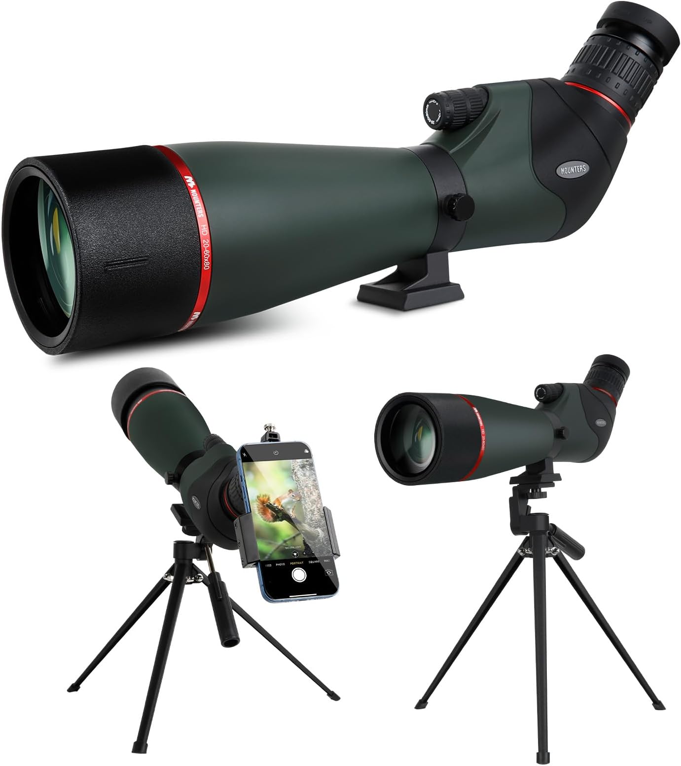 Amazon.com: Gosky Updated 20-60x85 Dual Focusing Spotting Scopes with ...