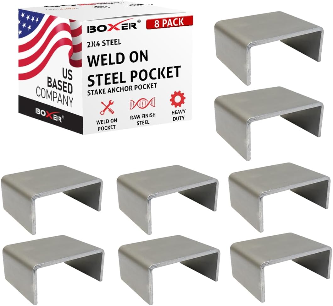 Amazon.com: Boxer Heavy Duty Weld On Steel Stake Pocket Anchors for ...