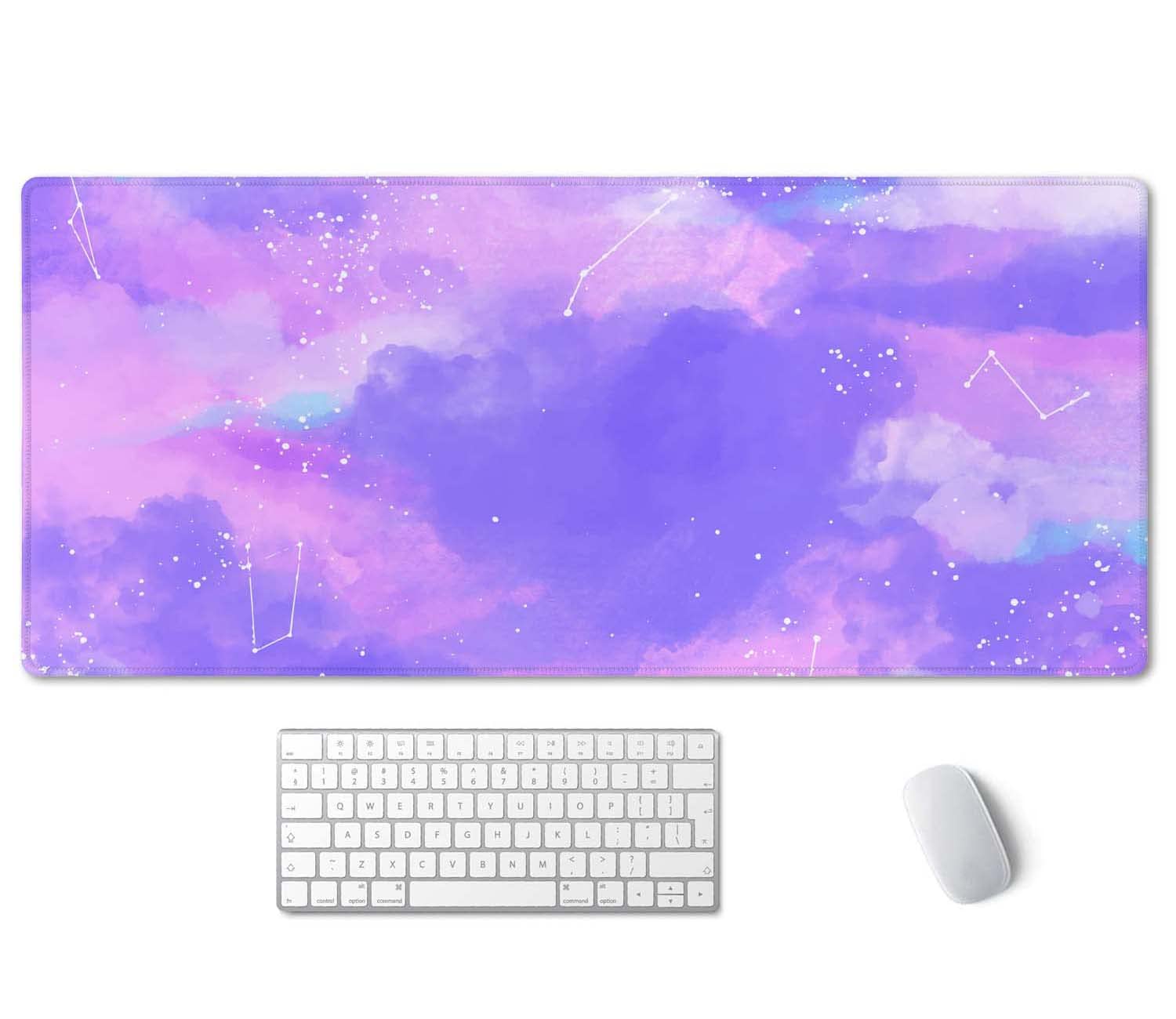 Amazon.com: SSOIU Pink Pastel Desk Mat, Gorgeous Starry Sky Desk Pad ...