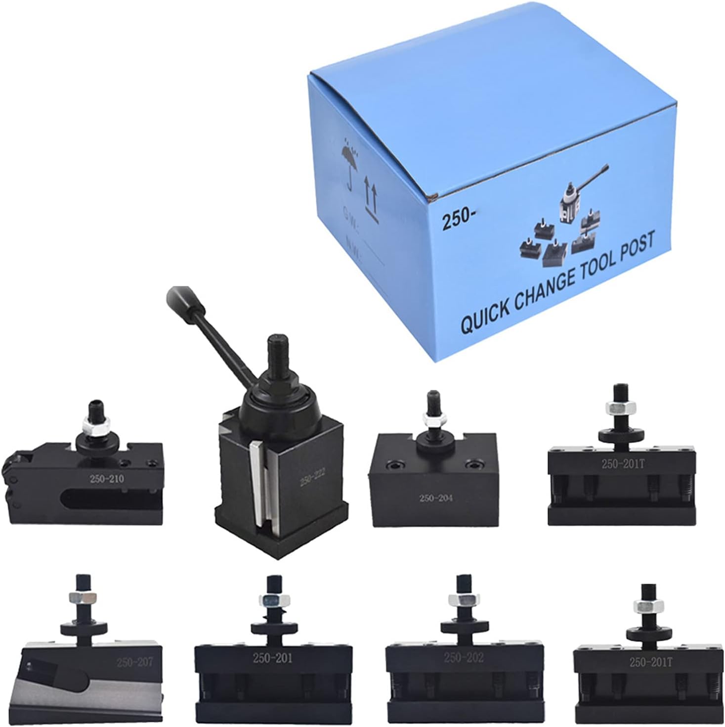 BXA Tool Post Set 8-Pack Wedge Type Quick Change Tool Post Set for Mini ...