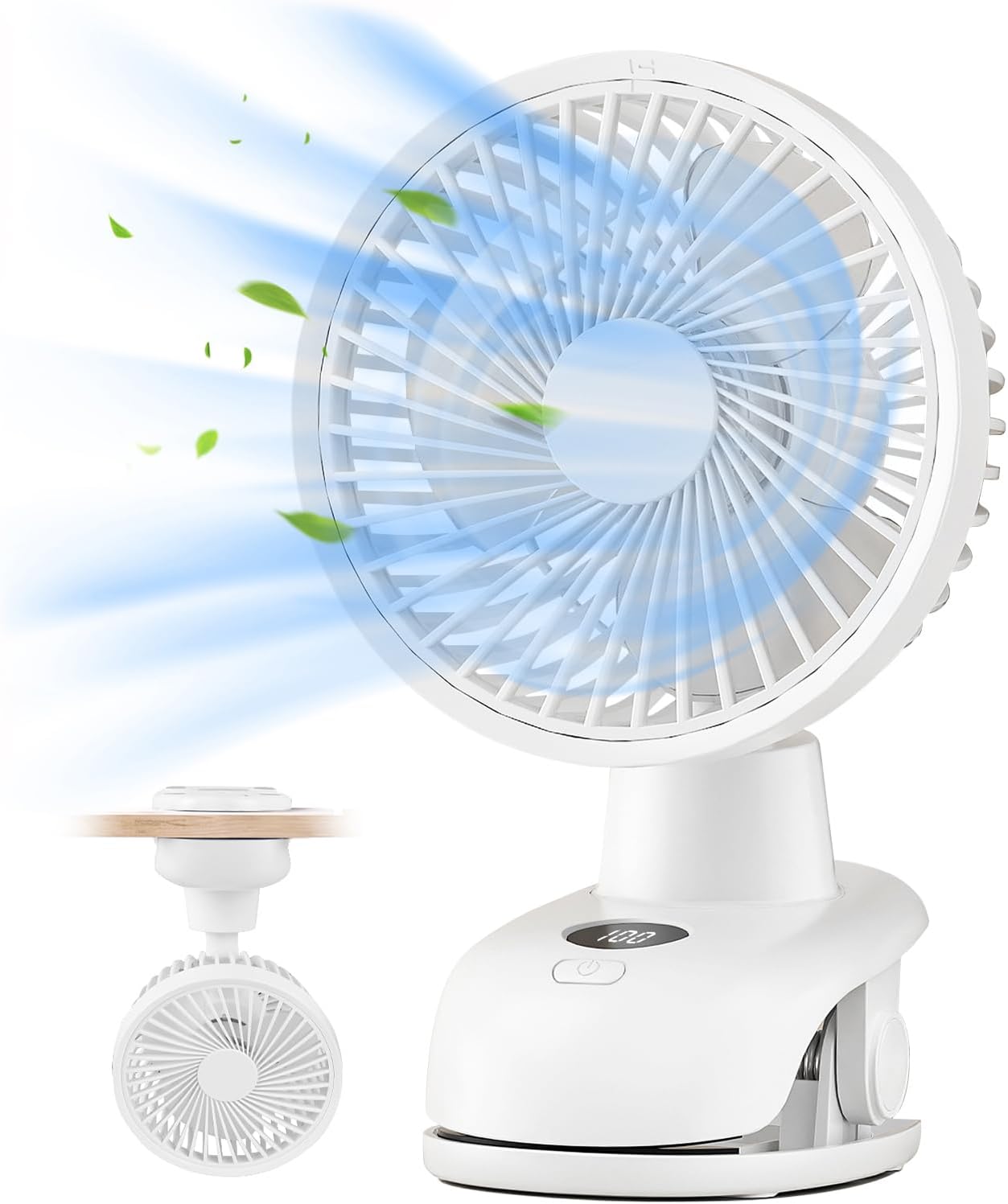 Amazon.com: AEMEXT Rechargeable Clip On Portable Fan Small Battery ...