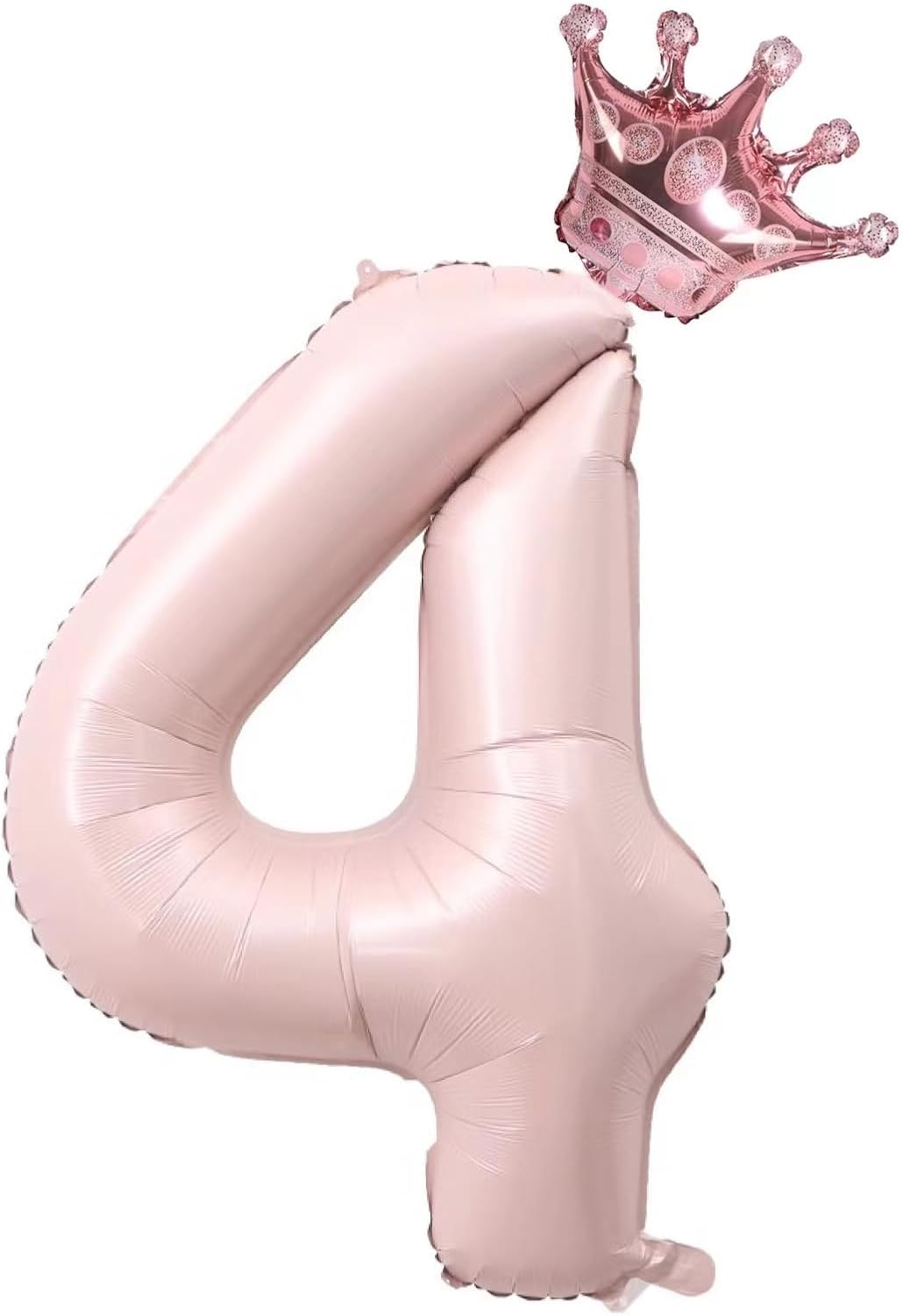 Amazon.com: 40-Inch Light Pink Number 4 Balloons With Crown, 4th ...