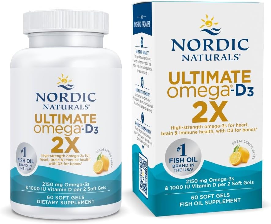 Amazon.com: Nordic Naturals Ultimate Omega, Lemon Flavor - 120 Soft ...
