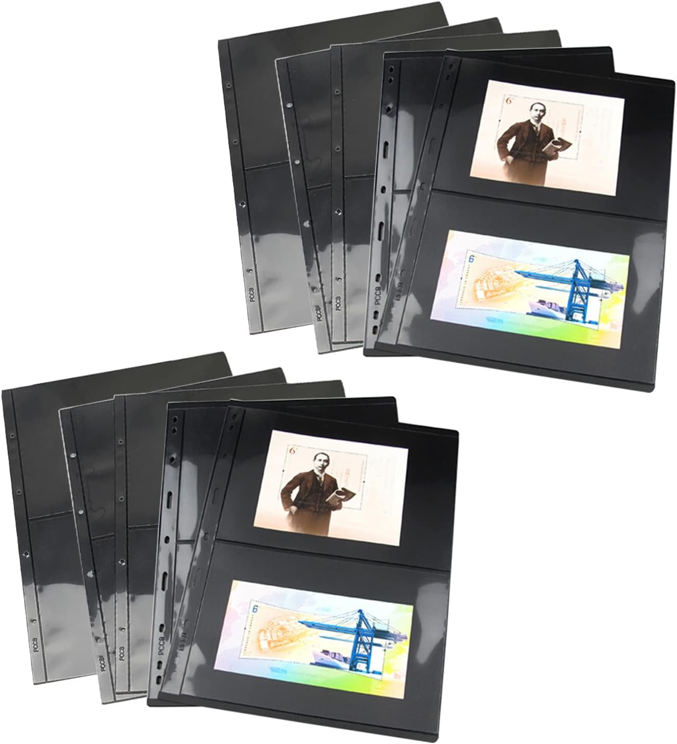 WHXGG 10 Sheets Stamp Pages Sleeves, Stamp Collection Inserts Stamp ...