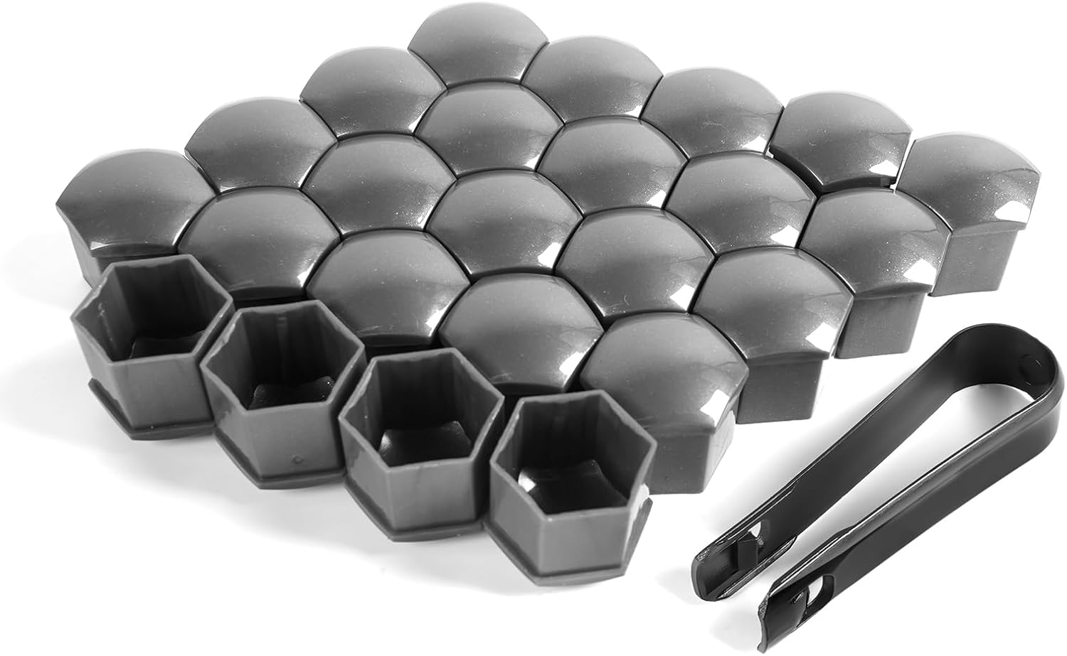 Amazon.com: MIKKUPPA 20PCS Lug Nut Covers - Gray 17 mm Inner Hex ...