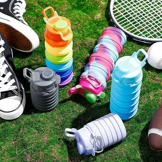 kunya® Silicone Sipper Bottle With Hook for Kids - Collapsible and ...