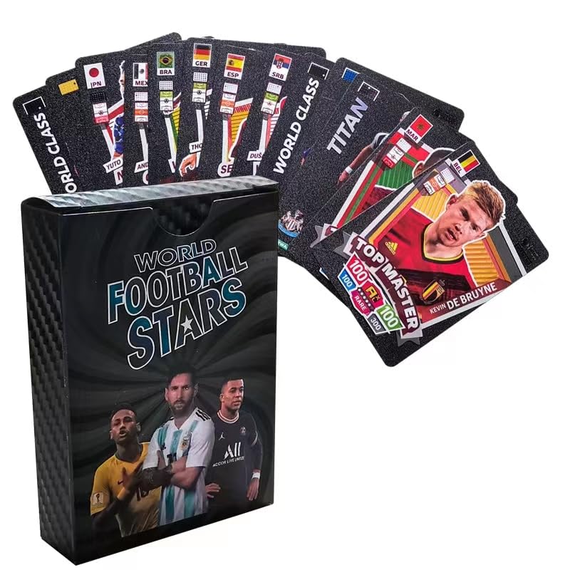 Amazon.com: WittsY Soccer Cards, World Cup All Star Black Trading Cards ...