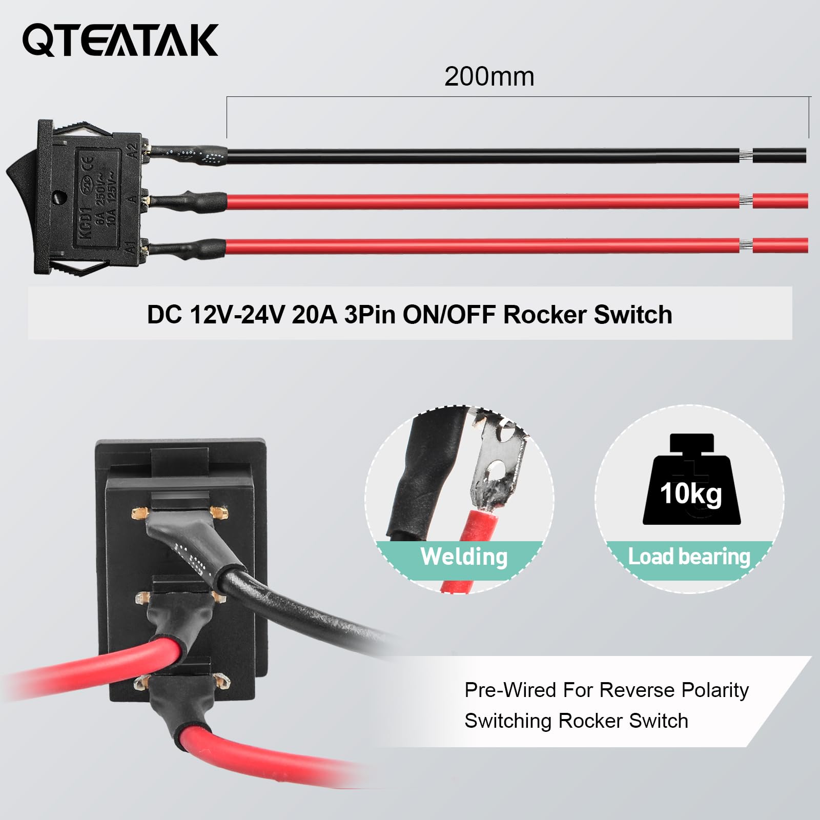 Snapklik.com : QTEATAK KCD1 SPST Pre-Wired On/Off 3-Pin 2-Position Snap ...