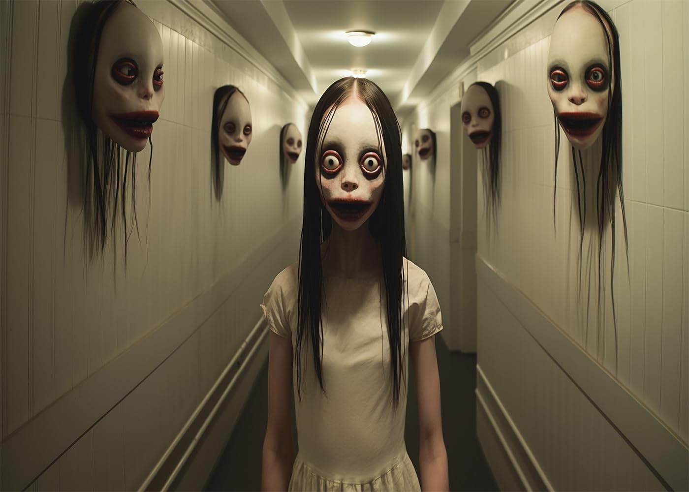 Amazon.com : DePhoto 7x5FT Halloween Backdrop Creepy Hallway Hanging ...
