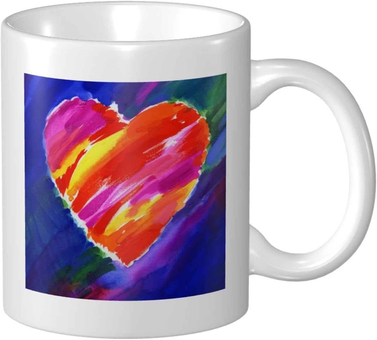 Heart in Blue Christmas Mugs Elegant Coffee Mug Unique Mug Colorful ...