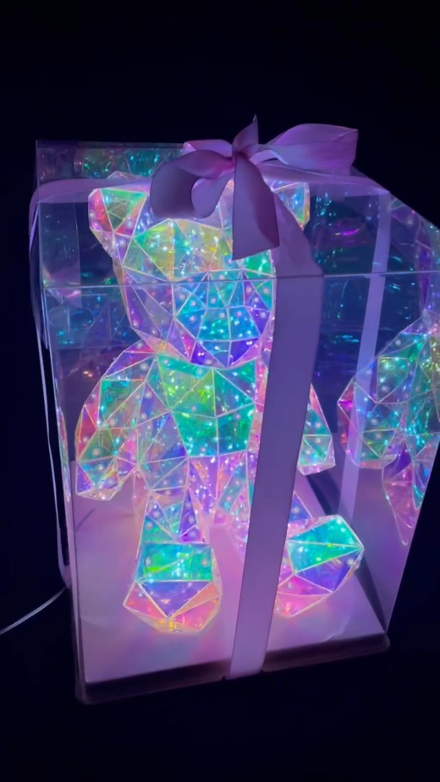 Watch Detailed description of LED Light Up Holographic Teddy Bear on ...