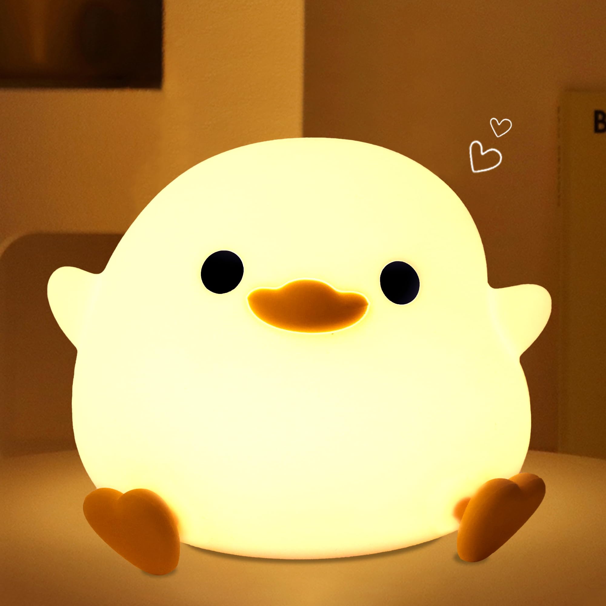 Cute DoDo Duck Night Light for Kids, Animal Touch Silicone Rechargeable ...