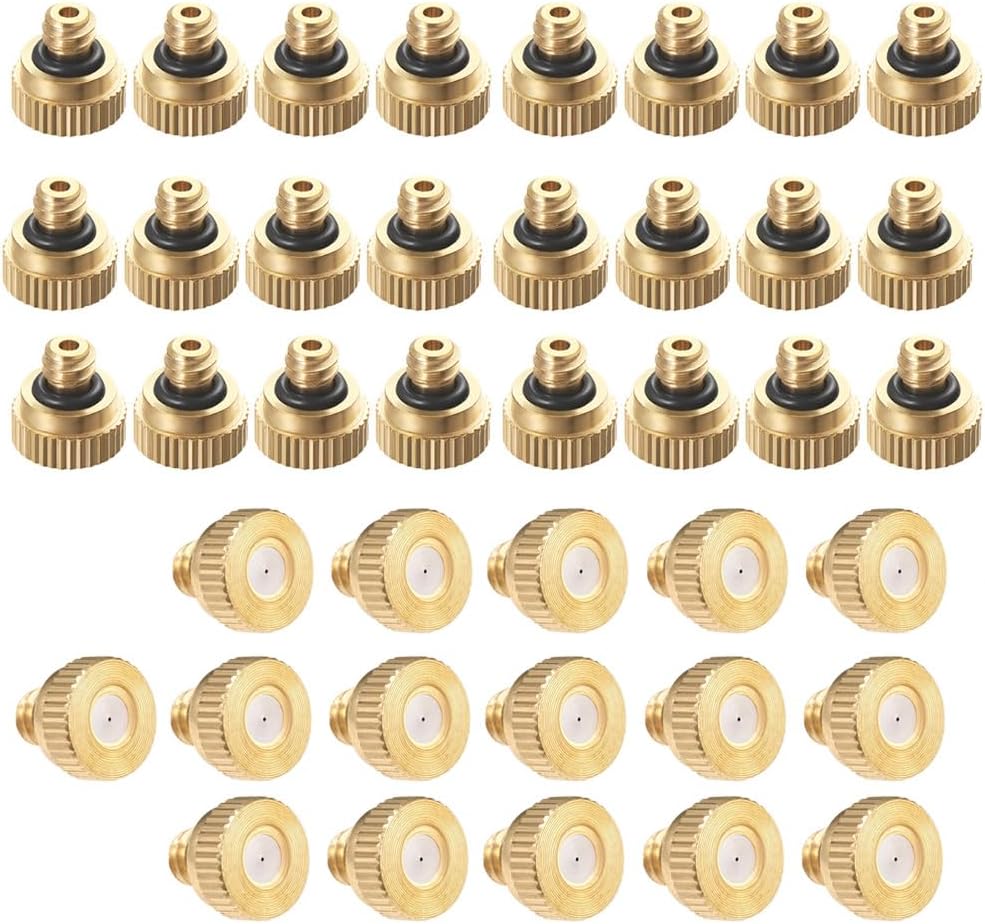 Amazon.com: Saipe 40pcs Brass Misting Nozzles Micro Mister Nozzles ...