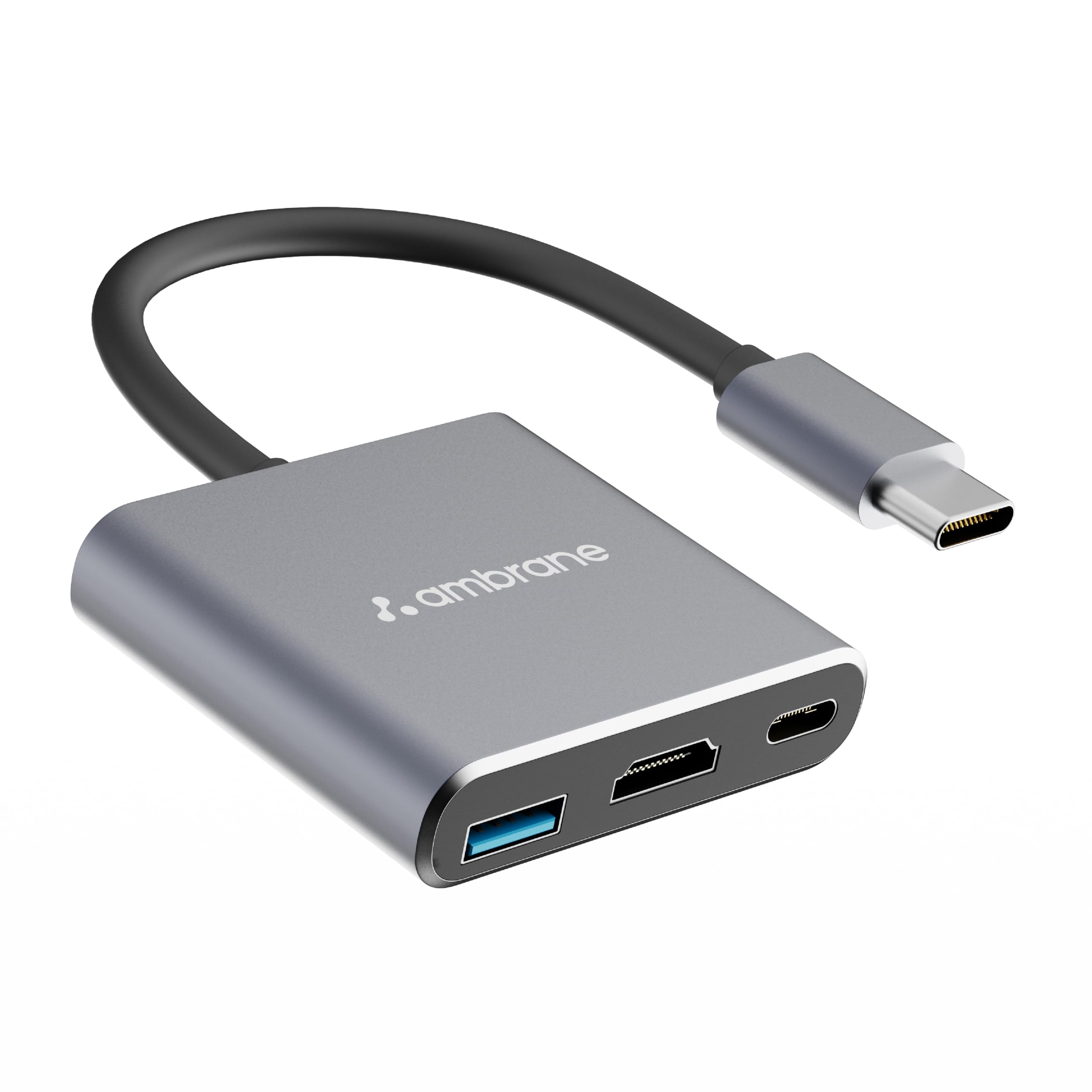 Ambrane 3-in-1 Multiport USB Hub | Type C To HDMI Adapter |Connector ...