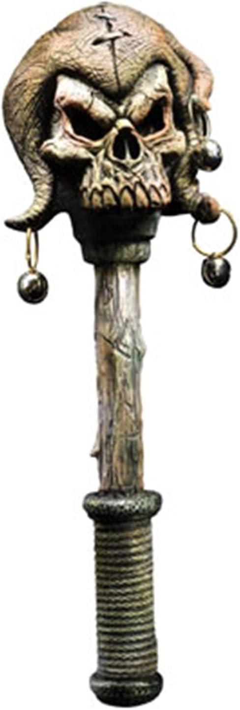 Amazon.com: New Evil King Jester Skull Costume Hand Staff Scepter ...