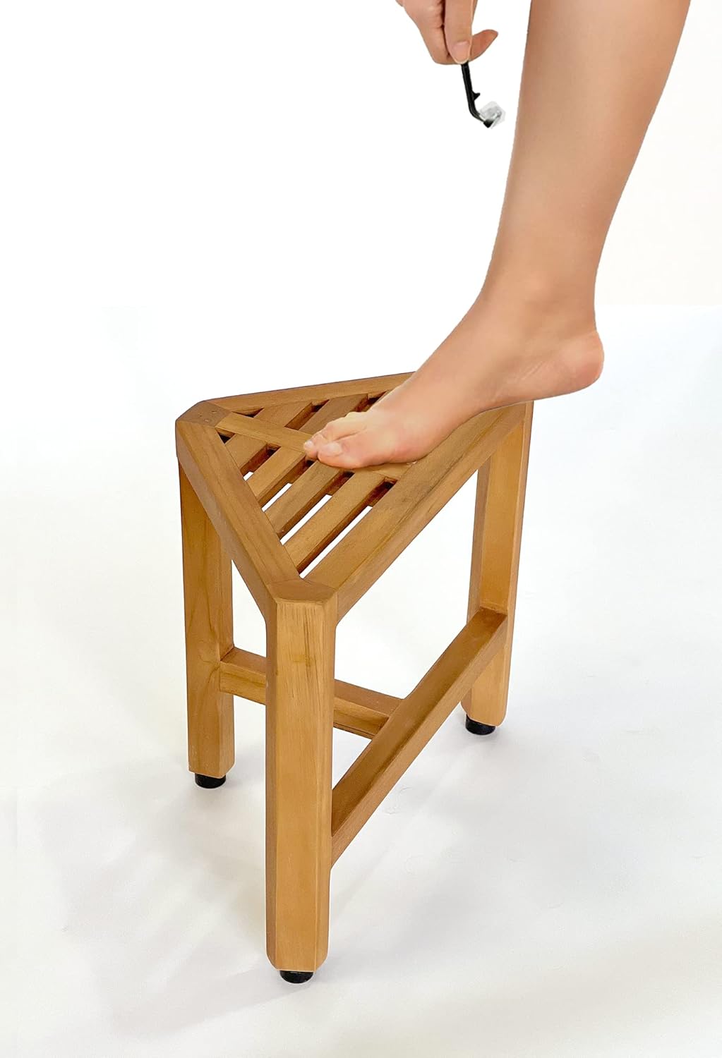 Amazon.com: Asta Biro Solid Teak Shower/Bath/Spa Corner Foot Stool ...