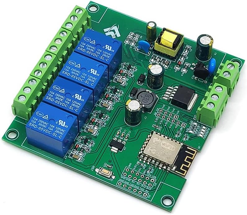 Amazon.com: Geuxe 4 Channel ESP8266 Wireless WIFI Relay Module ESP-12F Development Board AC90 ...